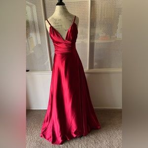 TVUYET | Dresses | New Womens Elegant Red Soft Satin Promformal Evening ...